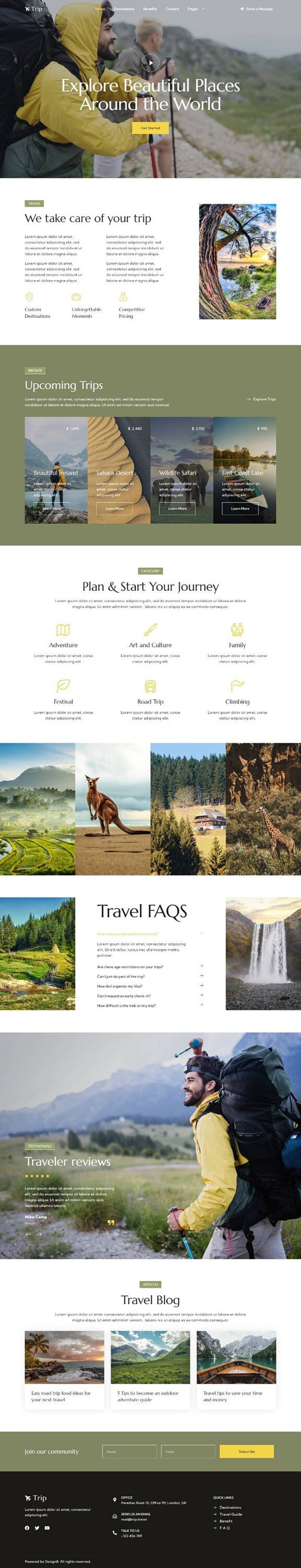 Travel & Tour Agency Elementor Template Kit - Etsy