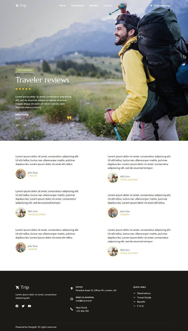 Travel & Tour Agency Elementor Template Kit - Etsy