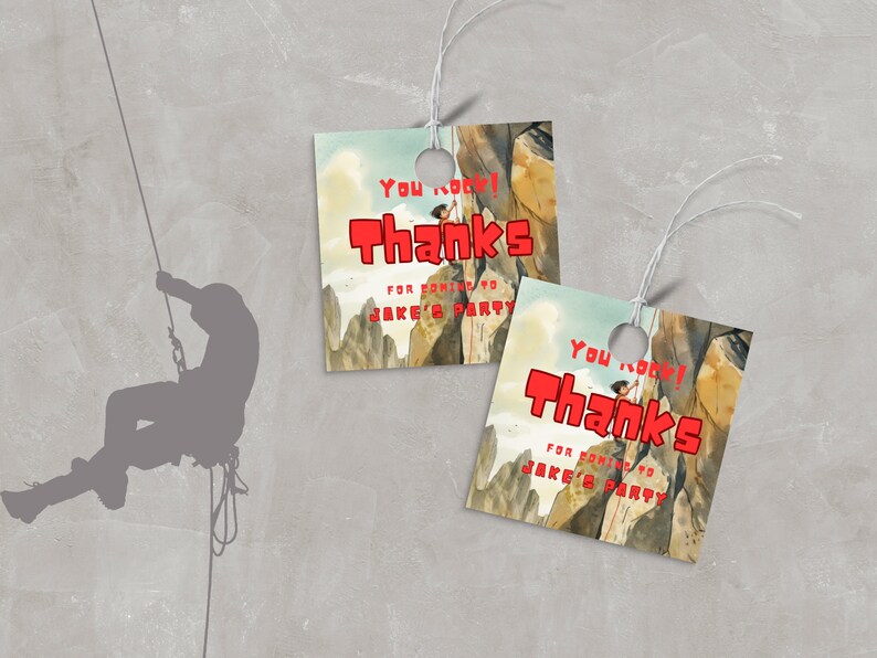 Lets Rock! Birthday Thank You Tags / Favor Tags, EDITABLE, Kid Rock ...