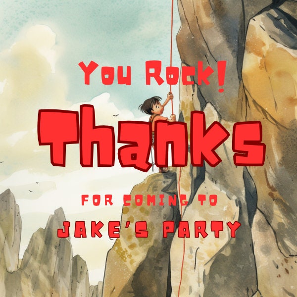 Lets Rock! Birthday Thank You Tags / Favor Tags, EDITABLE, Kid Rock ...