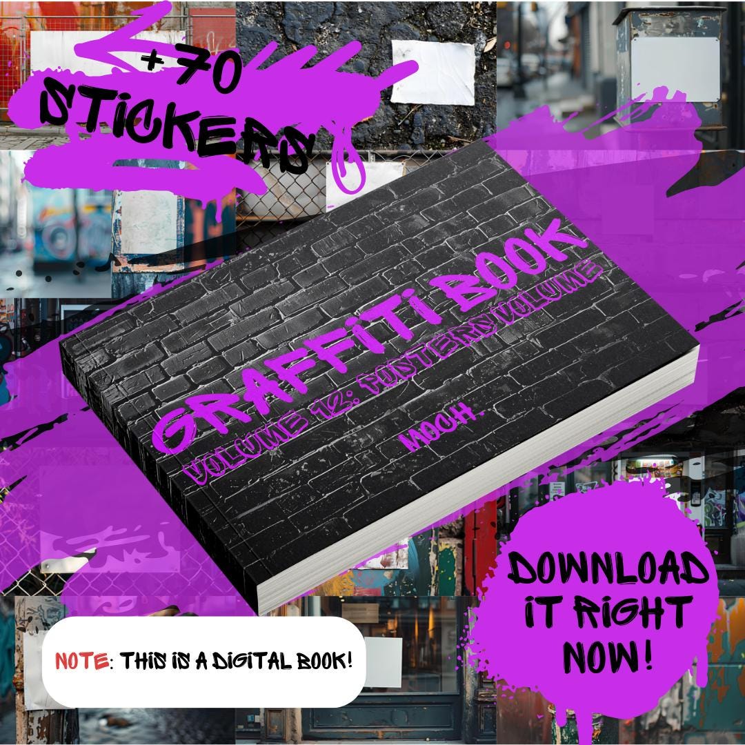 Blank Stickers Graffiti Art Book | +70 Street Posters for Graffiti ...
