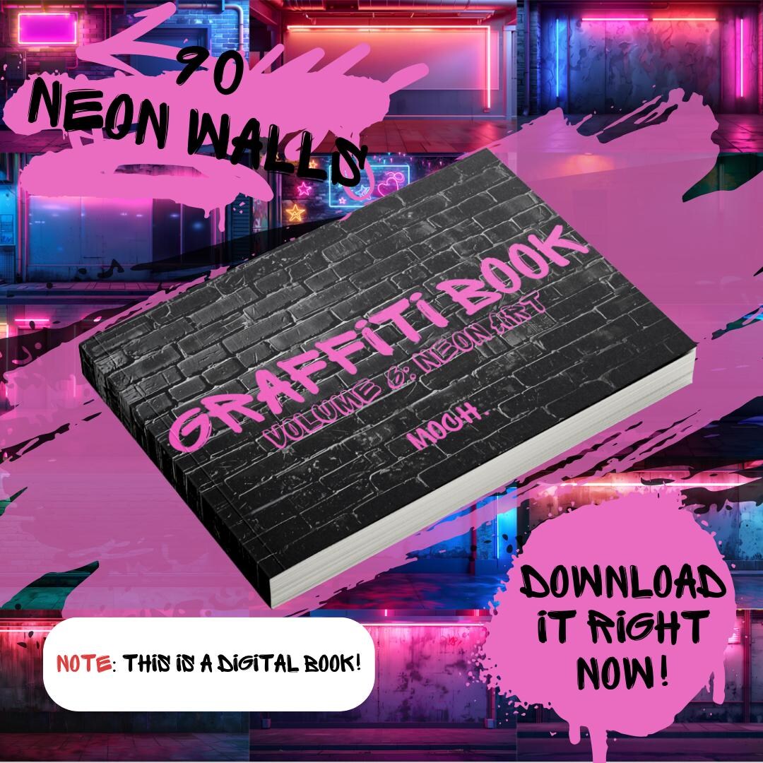 Neon Graffiti Art Book | 90 Neon Wall Canvases for Graffiti Artists ...