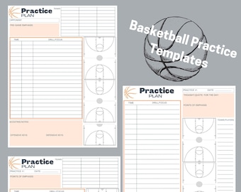 Basketball Practice Plan Templates (3) - Digital Download - Blue - Etsy