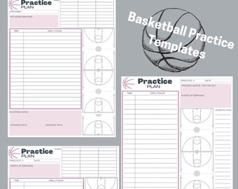 Basketball Practice Plan Templates (3) - Digital Download - Blue - Etsy