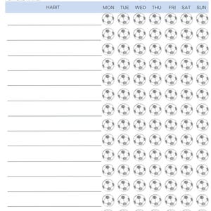 Soccer Goal Setting & Habit Tracker Pack - Digital Download - Blue - Etsy