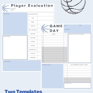 Basketball Coaching Templates (2) - Digital Download - Blue - Etsy