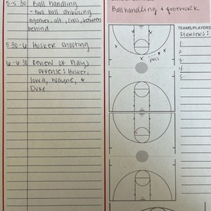 Basketball Practice Plan Templates (3) - Digital Download - Red - Etsy