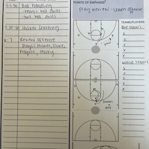 Basketball Practice Plan Templates (3) - Digital Download - Blue - Etsy