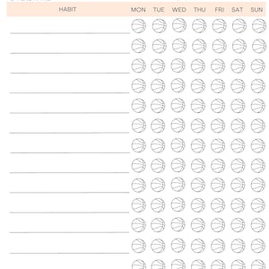 Basketball Goal Setting & Habit Tracker Pack - Digital Download ...