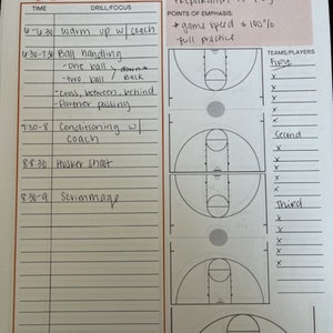 Basketball Practice Plan Templates (3) - Digital Download - Orange - Etsy