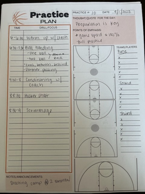Basketball Practice Plan Templates (3) - Digital Download - Orange - Etsy