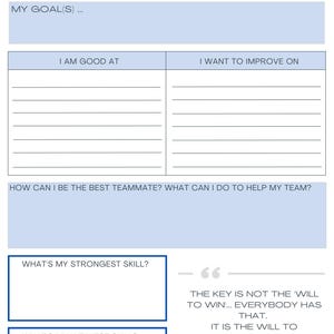 Volleyball Goal Setting & Habit Tracker Pack - Digital Download - Blue ...