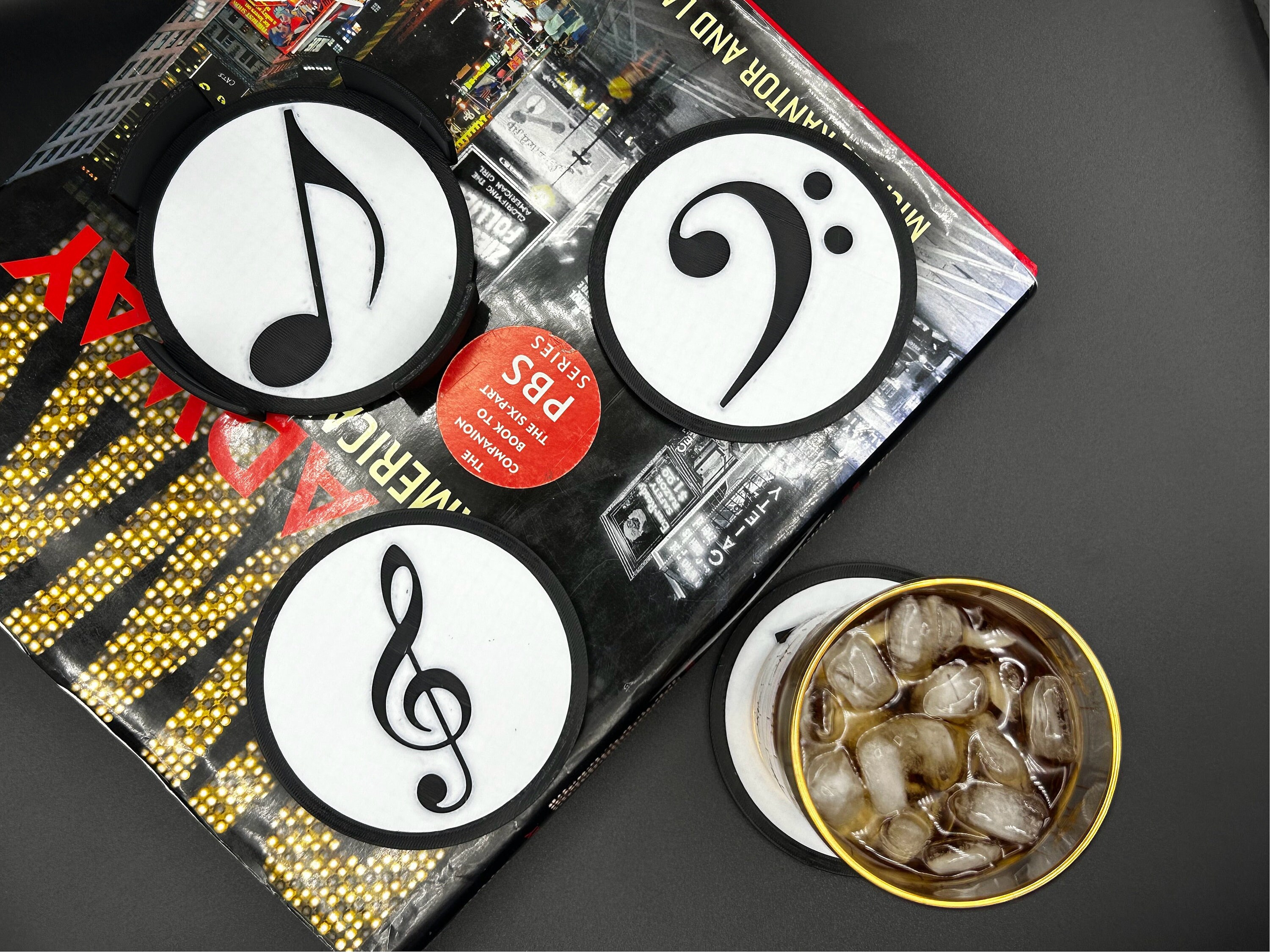Musical Clef Coasters 4-set Music-themed Drink Holders Lightweight ...