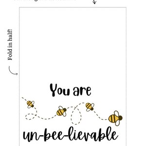 You Are Un-bee-lievable Thank You Note Digital Download - Etsy