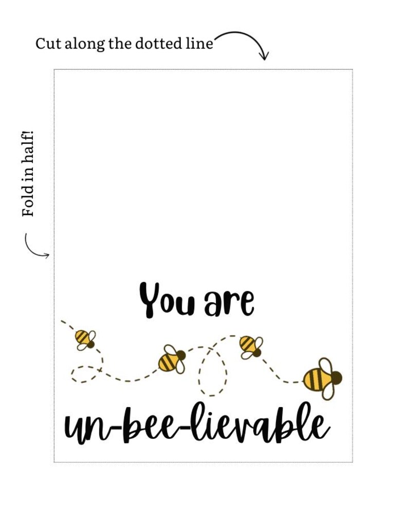 You Are Un-bee-lievable Thank You Note Digital Download - Etsy