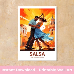 Printable Salsa Dance Poster - Dance Poster - Salsa Wall Art - Ideal ...