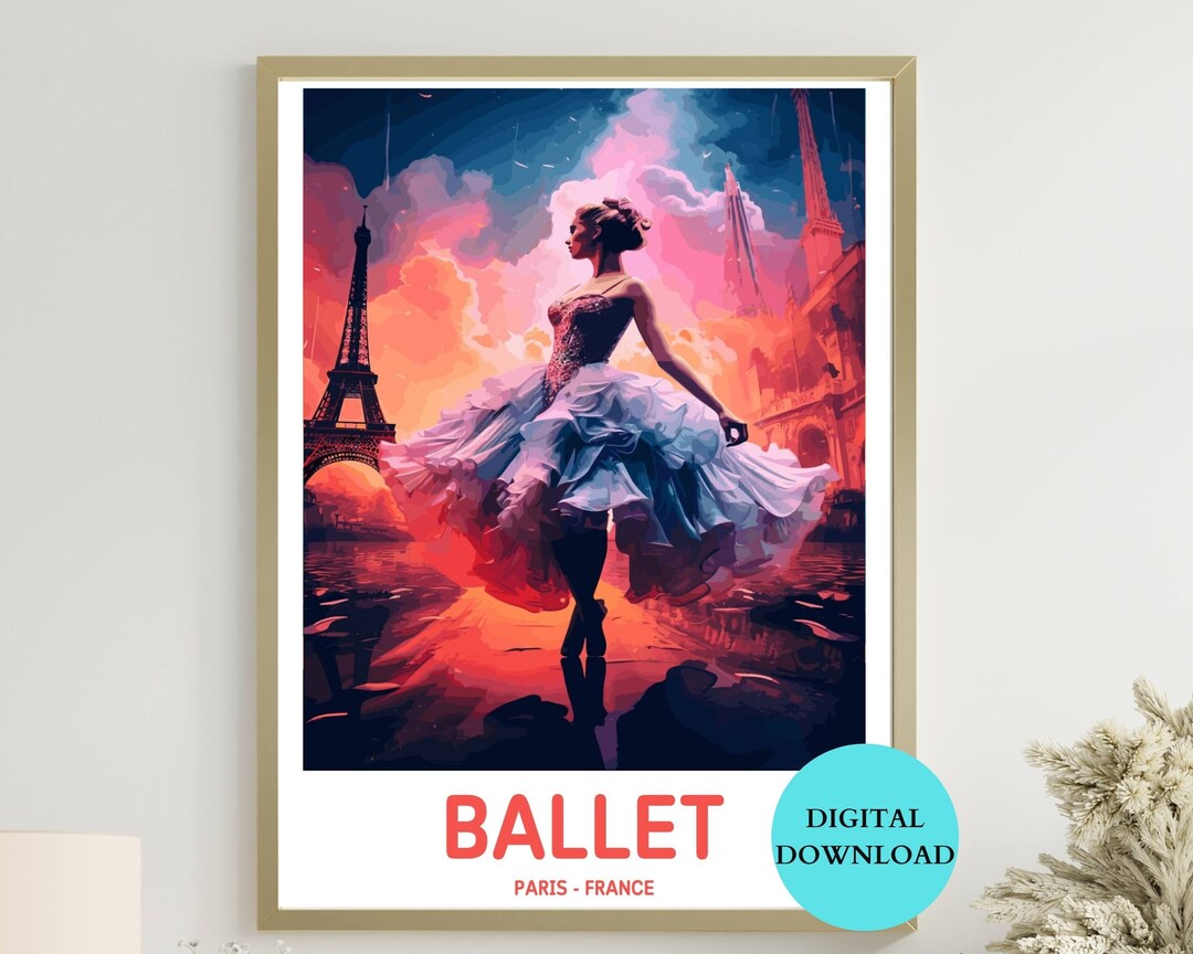 Printable Ballerina Poster - Dance Poster - Ballerina Painting - Eiffel ...