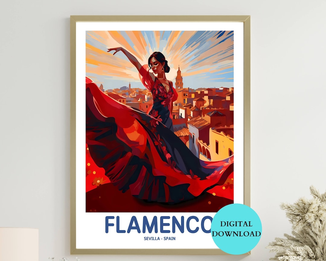 Flamenco Poster Printable Flamenco Wall Art Dance Poster Print Sevilla ...