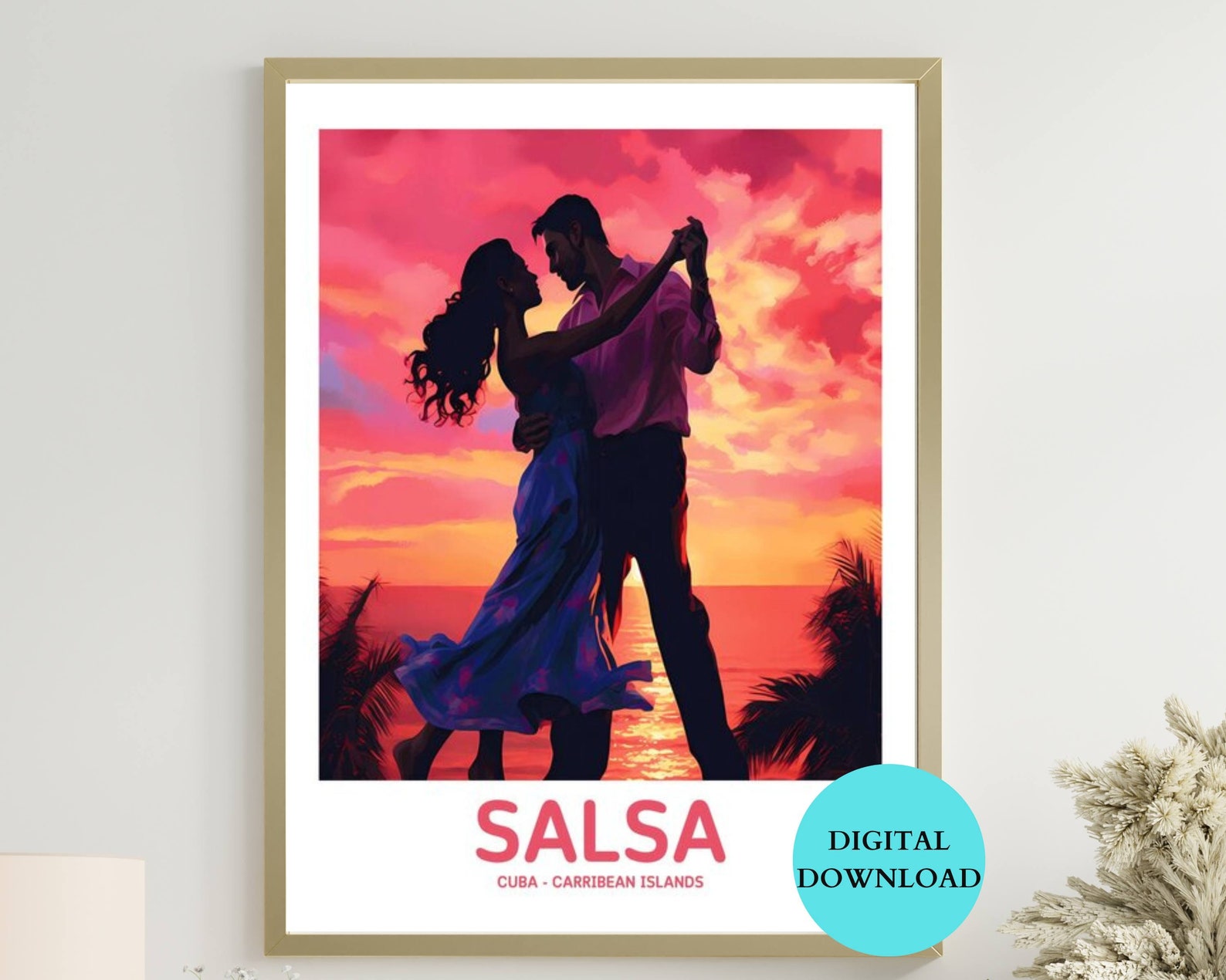 Salsa Dance Poster - Printable Salsa Poster - Salsa Dancer - Printable ...