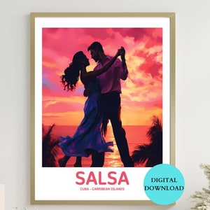Salsa Dance Poster - Printable Salsa Poster - Salsa Dancer - Printable ...