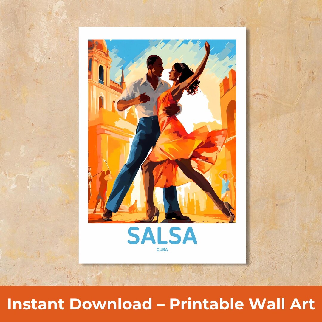 Printable Salsa Dance Poster - Dance Poster - Salsa Wall Art - Ideal ...