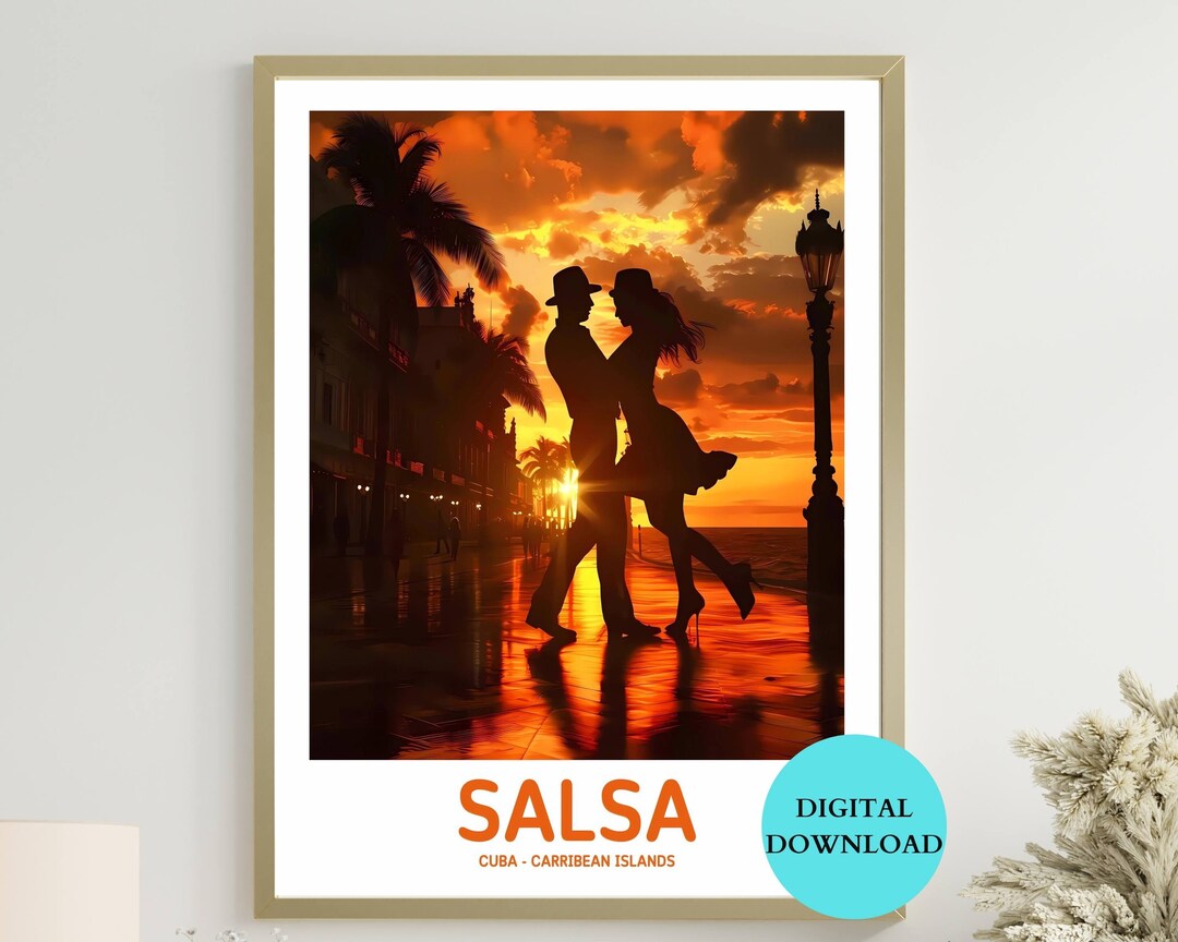 Salsa Dance Poster Printable Salsa Poster Salsa Dancer Printable Wall ...