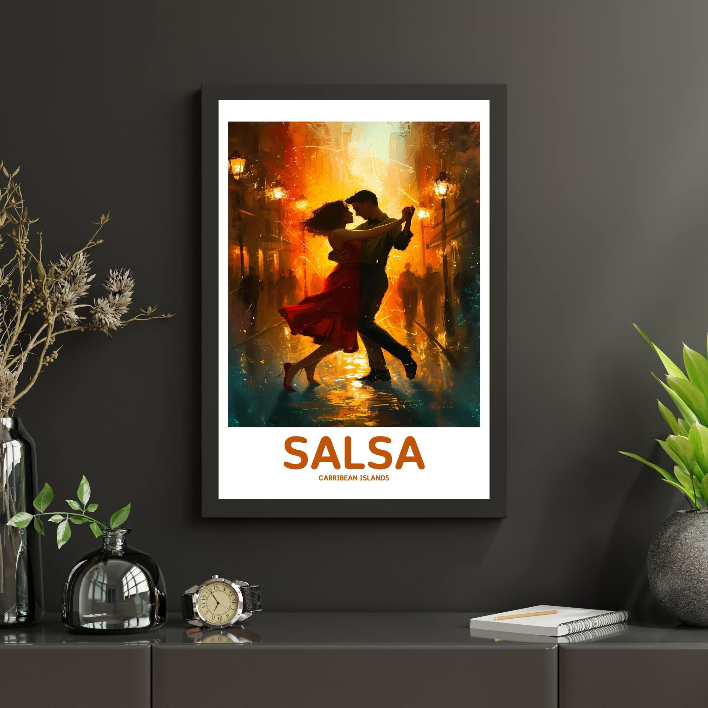 Printable Vintage Salsa Dance Poster Dance Poster Salsa Wall Art Ideal ...