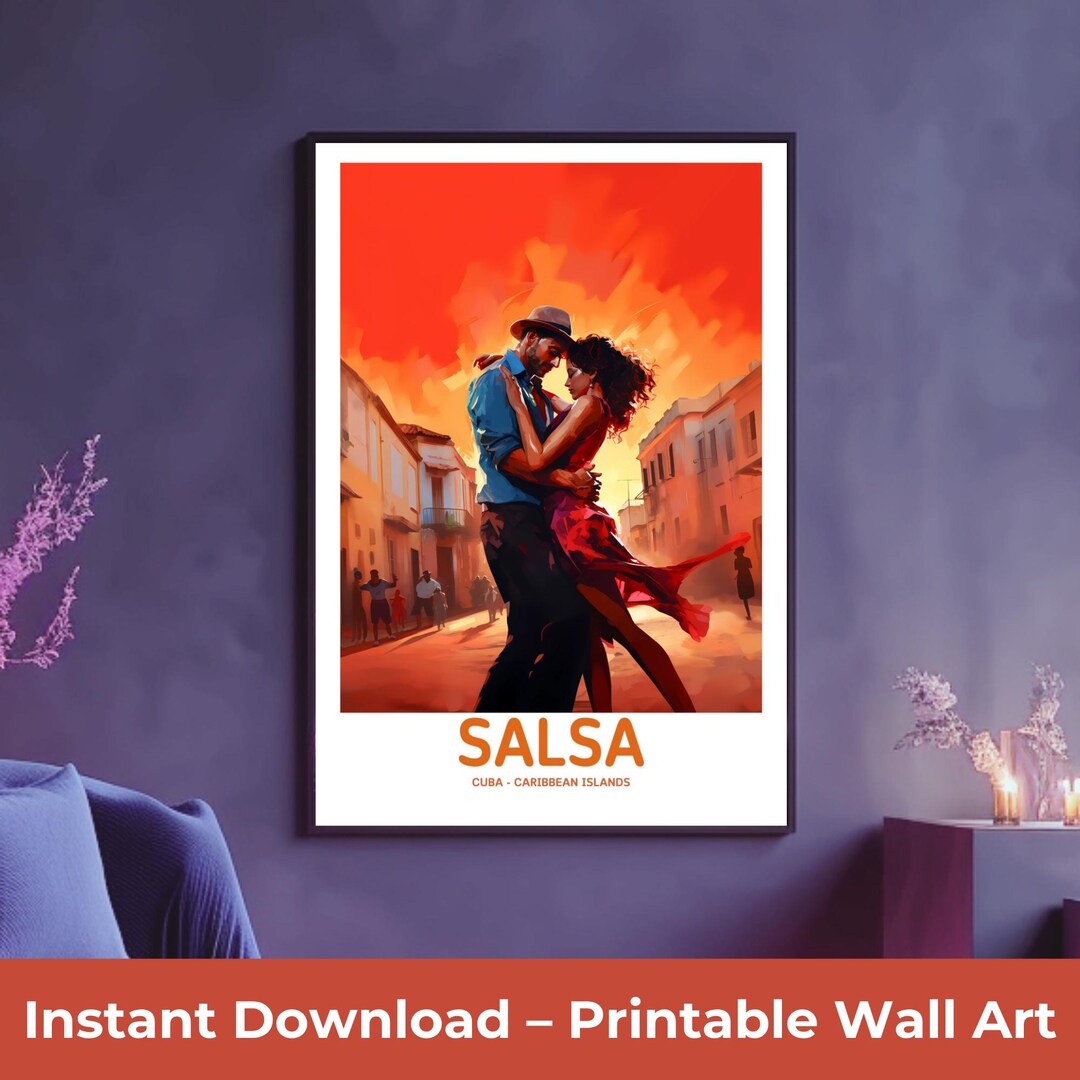 Salsa Dance Poster - Dance Poster - Printable Salsa Poster ...
