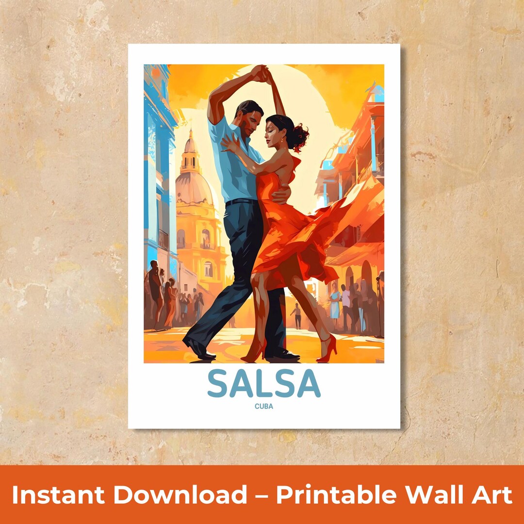 Printable Salsa Dance Poster - Dance Poster - Salsa Wall Art - Ideal ...