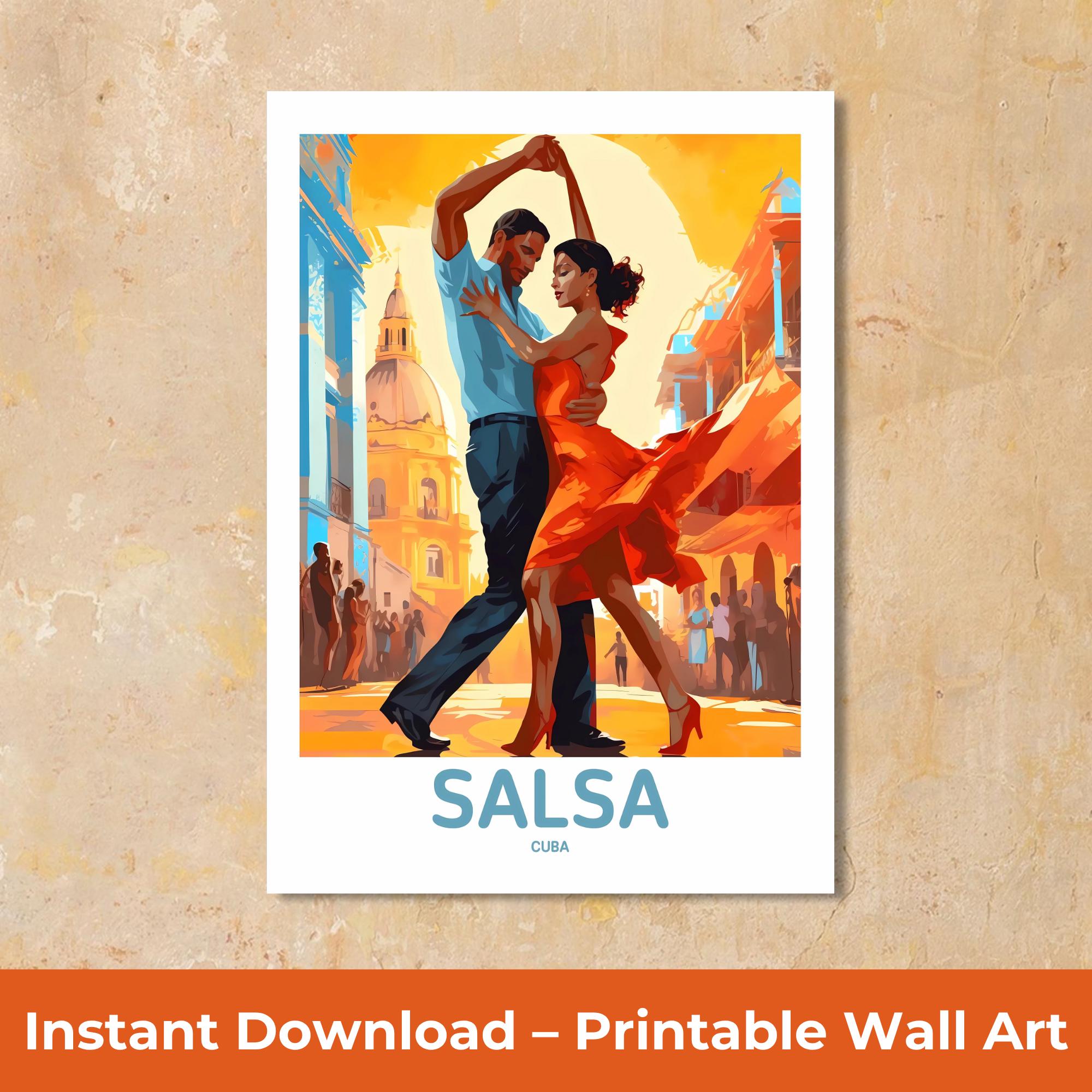 Printable Salsa Dance Poster - Dance Poster - Salsa Wall Art - Ideal ...