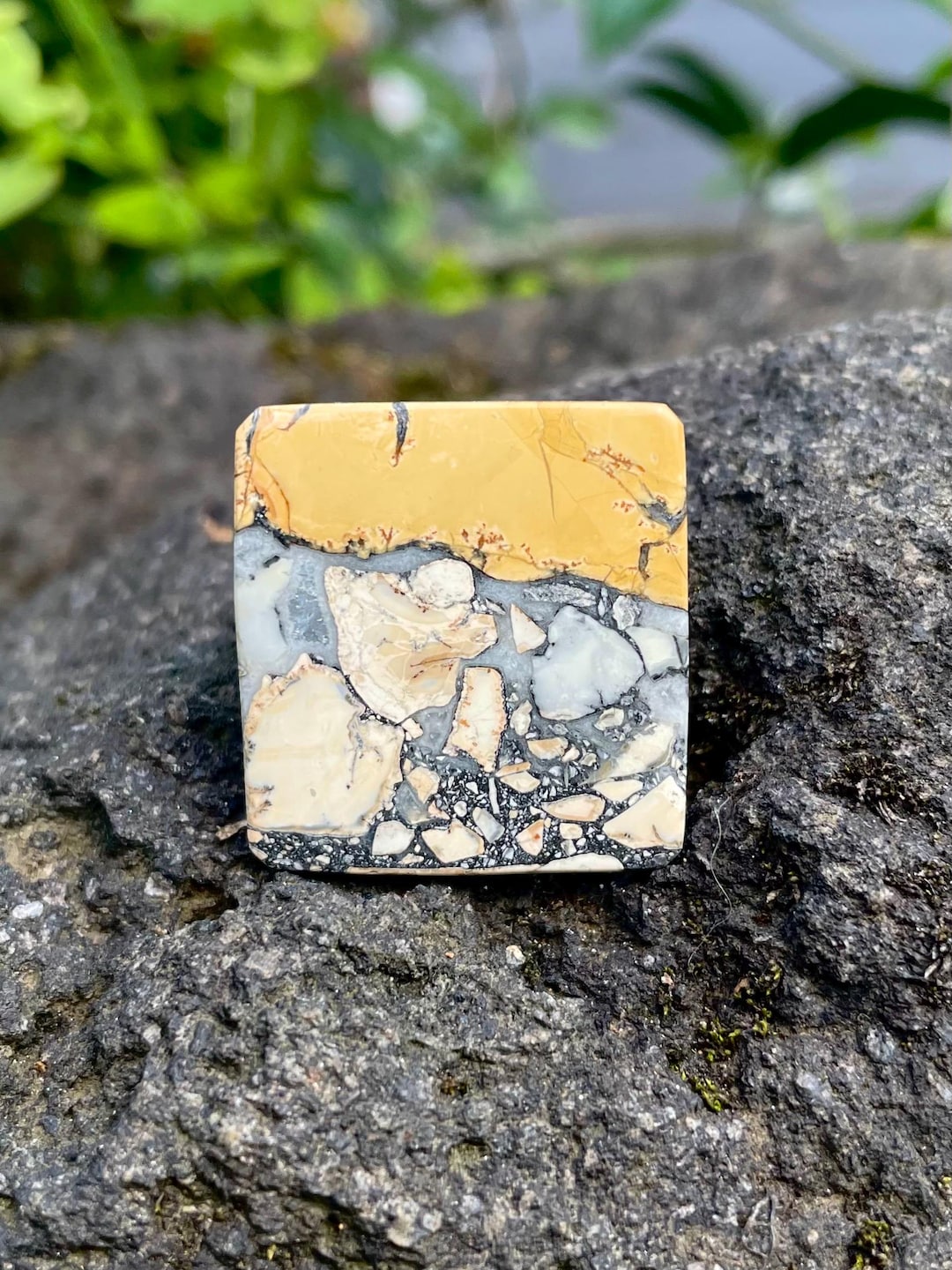 Brecciated Jasper Cabochon – Square Cut Natural Jasper Gemstone With ...
