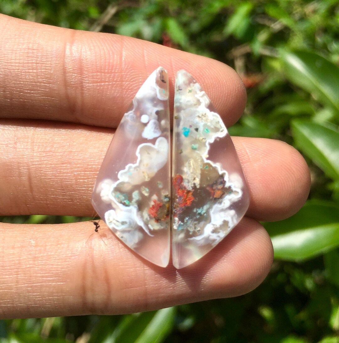 Pair-crysocolla Confetti / Beautiful Motif From INDONESIA - Etsy