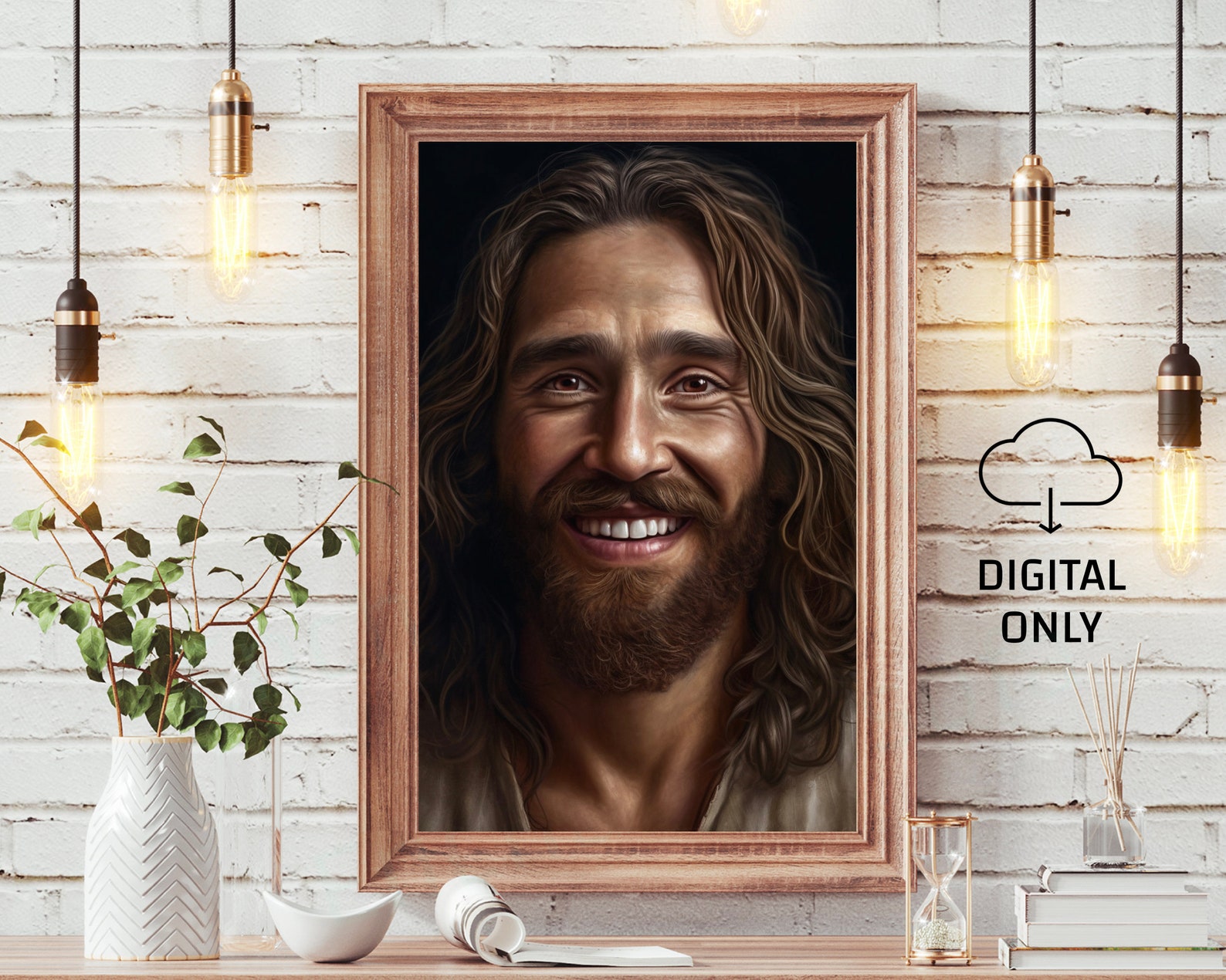 Jesus Portrait Bible Verse Wall Art Printable Jesus Painting Jesus Wall ...