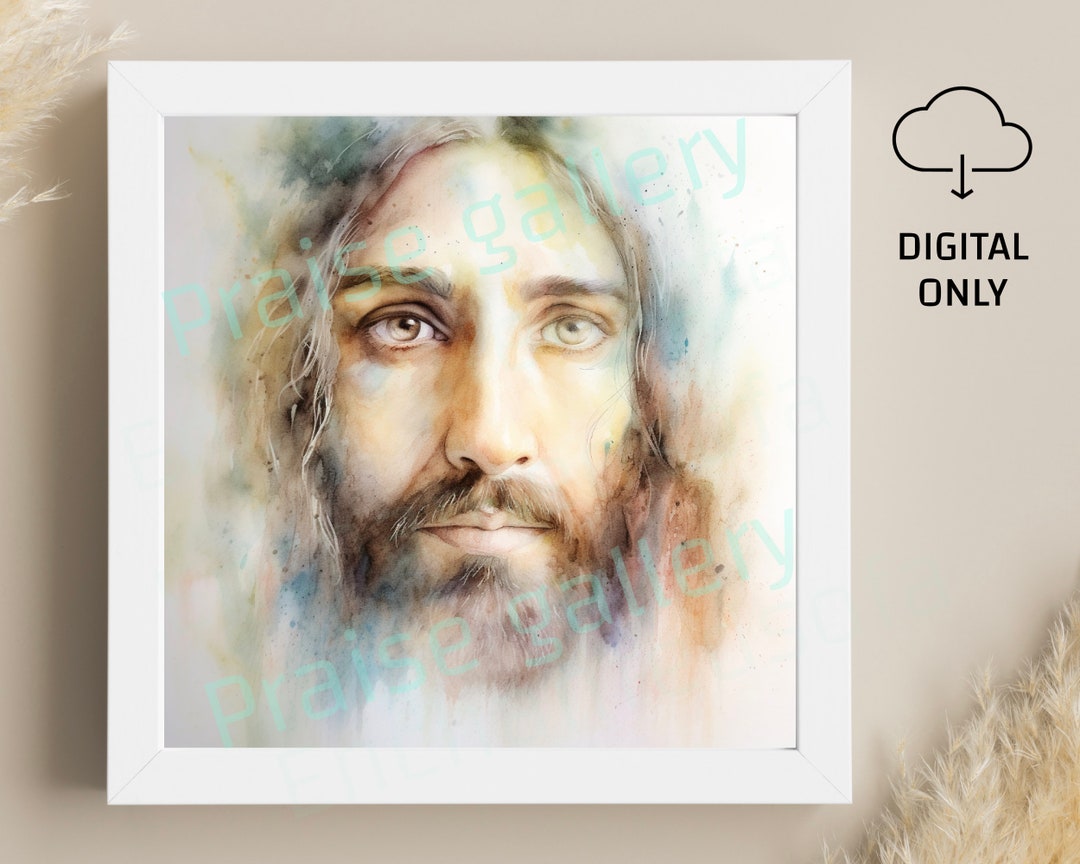 Jesus Christ Poster Illustration Wall Art Print Jesus Printable Wall ...