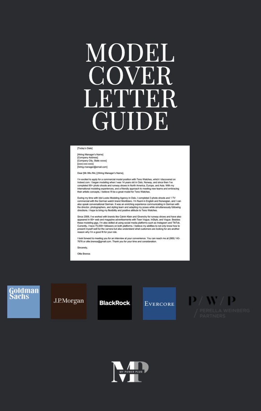 Investment Bank Model Cover Letter | Successful Sample for Goldman ...