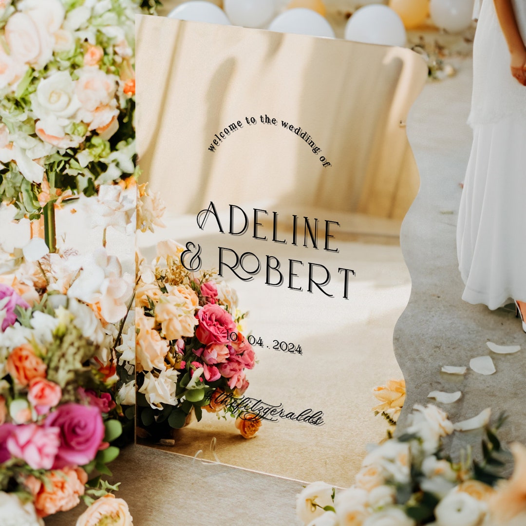 Wedding Mirror Sign, Wedding Welcome Mirror Sign, Modern Wedding Mirror ...