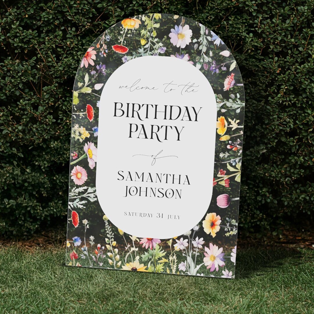 Wildflowers Birthday Sign, Wildflowers Birthday Party Sign, Floral ...