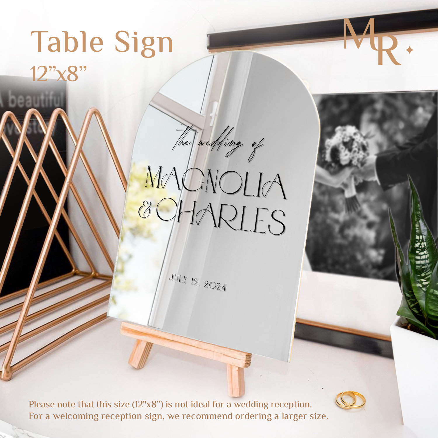 Silver Mirror Wedding Welcome Sign, Wedding Mirror Sign, Custom Mirror ...