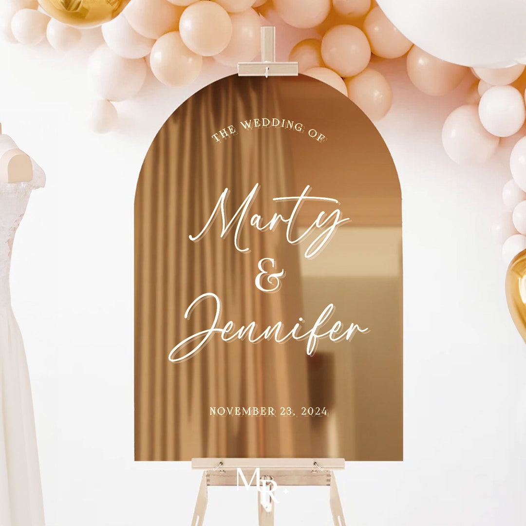 Personalized Wedding Sign, Mirror Wedding Sign, Wedding Selfie Mirror ...