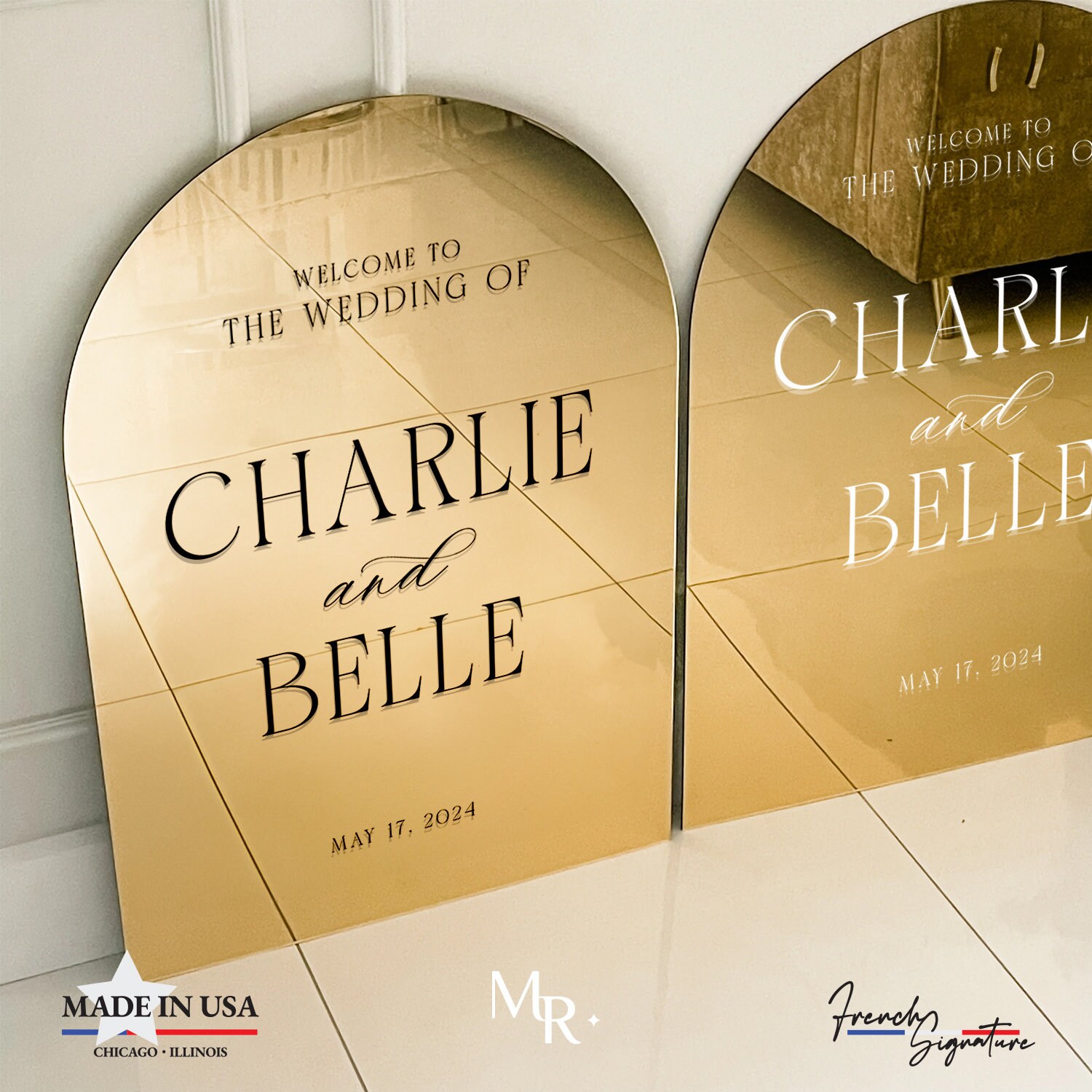 Mirror Wedding Welcome Sign, Gold Mirror Wedding Sign, Welcome to the ...