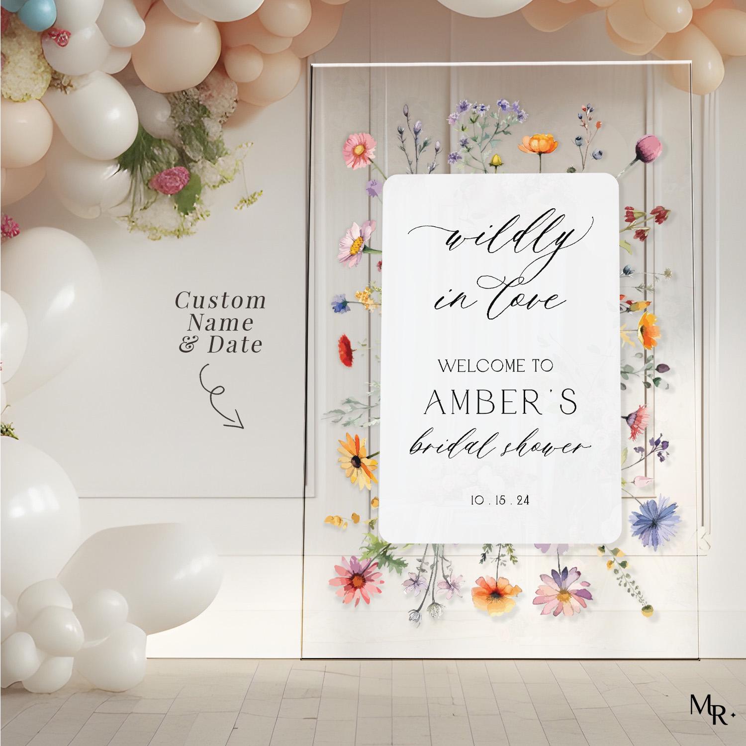 Wildly in Love Bridal Shower Sign, Wildflowers Bridal Shower Welcome ...