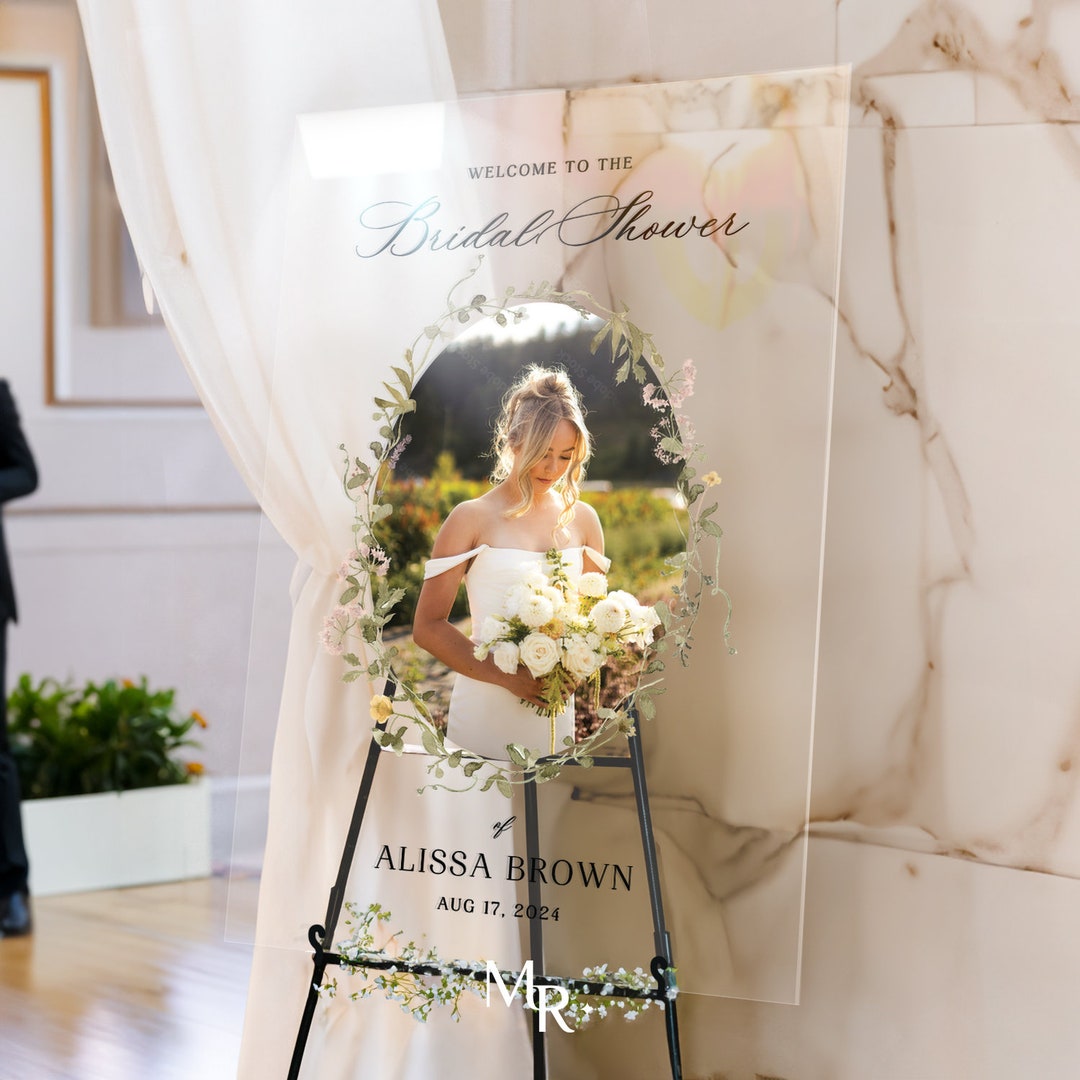 Bridal Shower Photo Sign, Bridal Shower Sign, Floral Bridal Shower Sign ...