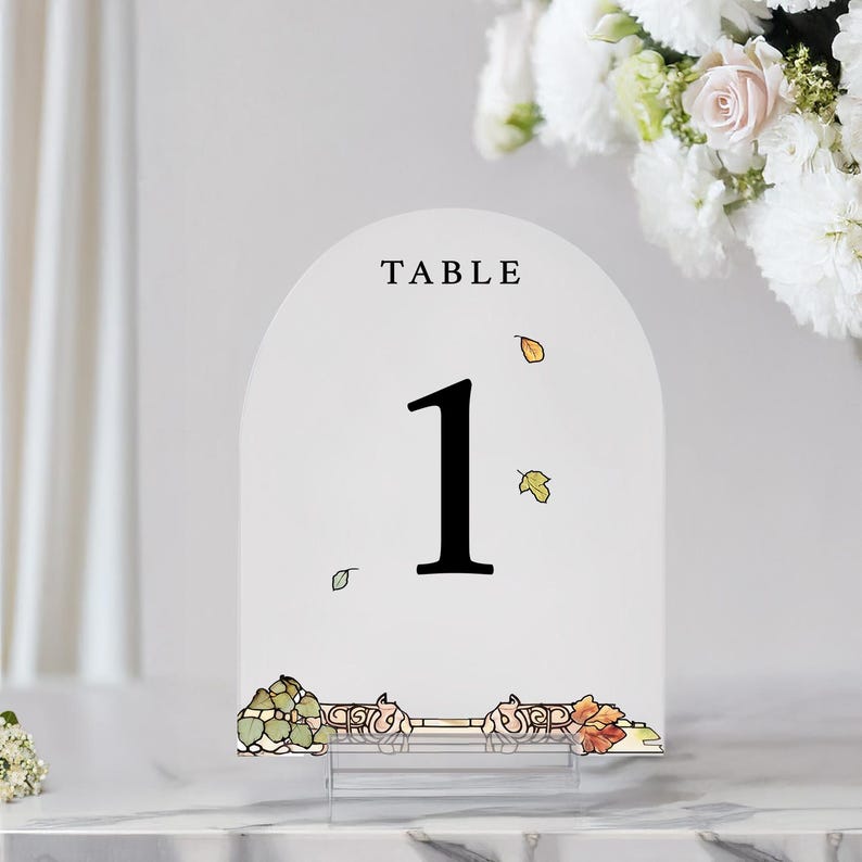 Floral Wedding Table Numbers, Forever in Love Wedding Table Signs ...