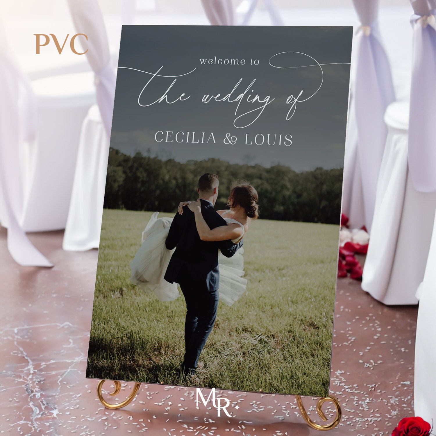 Wedding Sign With Photo, Wedding Welcome Sign With Photo, Wedding Sign ...