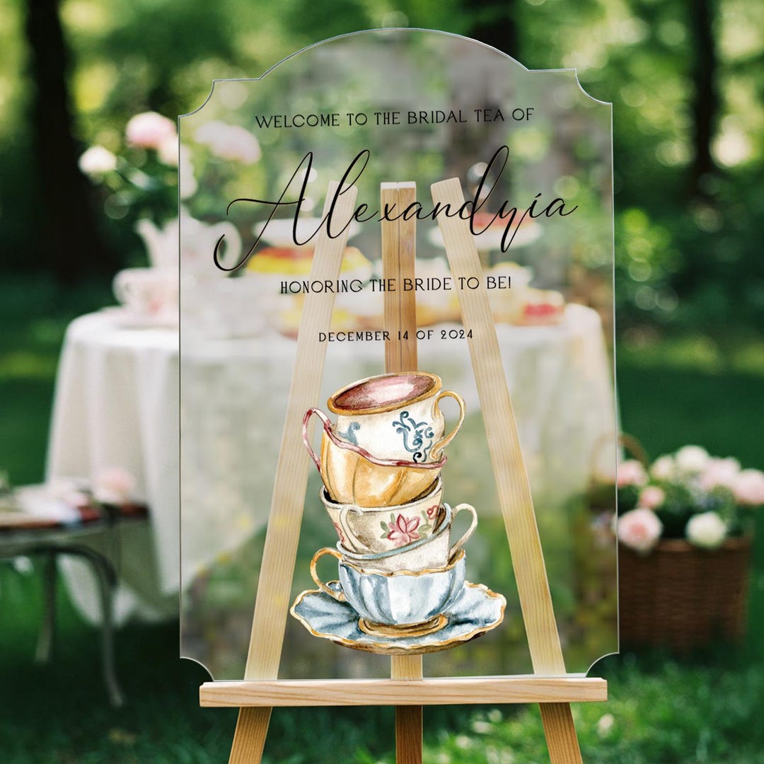 Tea Party Bridal Shower Welcome Sign, Bridal Tea Party Sign, High Tea ...