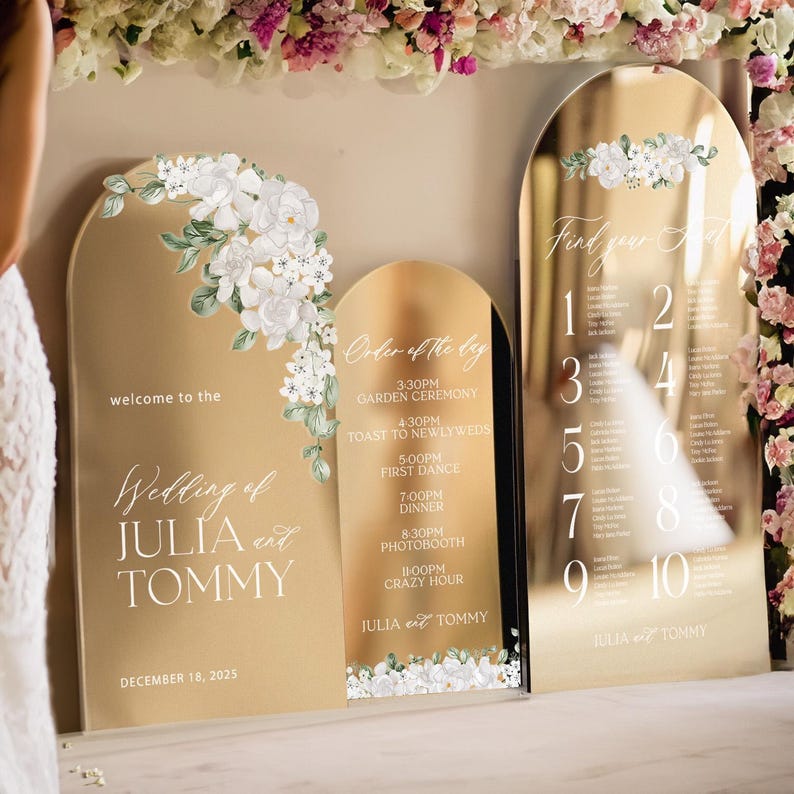 Mirror Wedding Welcome Sign, Wedding Mirror Sign Bundle, Wedding ...