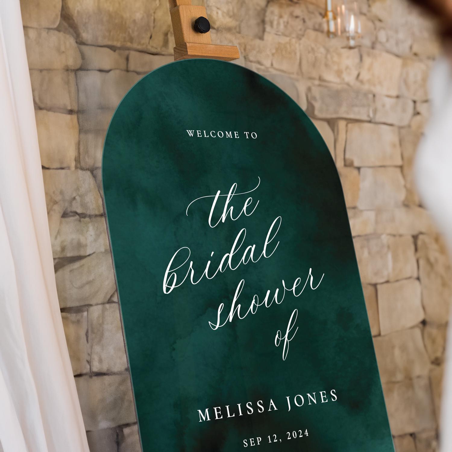 Emerald Green Bridal Shower Sign, Emerald Green Bridal Shower Welcome ...