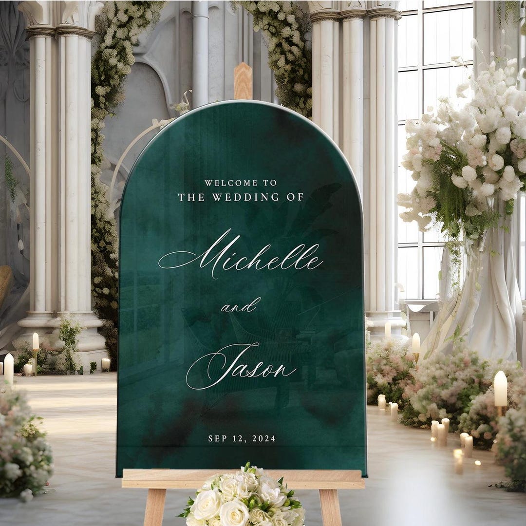 Emerald Green Wedding Welcome Sign, Emerald Wedding Sign, Classic ...