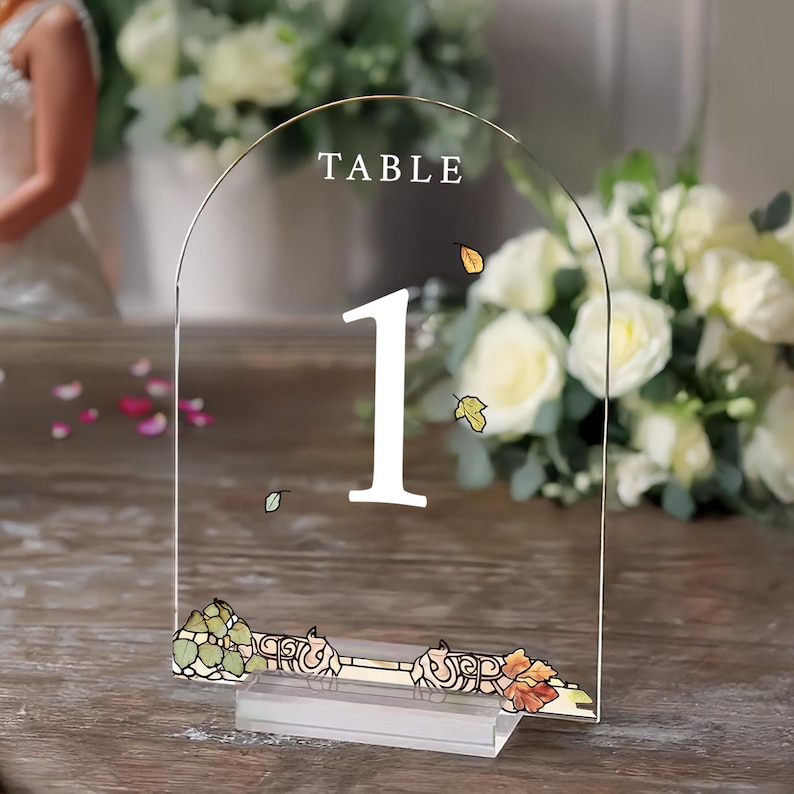 Floral Wedding Table Numbers, Forever in Love Wedding Table Signs ...