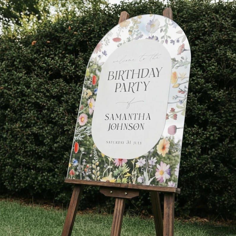 Wildflowers Birthday Sign, Wildflowers Birthday Party Sign, Floral ...
